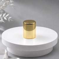 China Luxury Polished Gold Zinc Alloy Perfume Bottle Cap Custom Cylinder Metal Fragrance Cap For Cosmetic Glass Bottle for sale