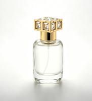 China Luxury Gold Plated Diamond Inlaid Customizable Design Perfume Bottle Cap for Elegant Fragrance Packaging for sale