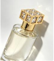 China Luxury Gold Plated Diamond Inlaid Customizable Design Perfume Bottle Cap for Elegant Fragrance Packaging for sale