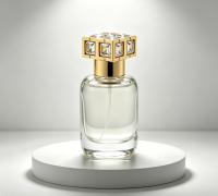 China Luxury Gold Plated Diamond Inlaid Customizable Design Perfume Bottle Cap for Elegant Fragrance Packaging for sale