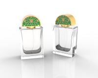 China Semicircle Hollow Floral Zamac Perfume Cap with Red Enamel Gold Plated Finish and Custom Logo Engraving for sale