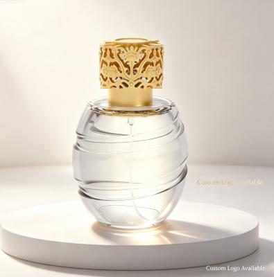 China Luxury Hollow Floral Zamac Perfume Cap Gold Plated Bottle Lid for sale