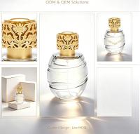 China Luxury Hollow Floral Zamac Perfume Cap Gold Plated Bottle Lid for sale