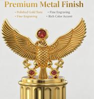 China Magnetic Eagle Wing Perfume Cap with Red Rhinestone Gold Plated Bottle Lid for sale