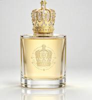 China Magnetic Crown Zamac Perfume Cap Gold Plated With Inlaid Crystal Rhinestones for sale