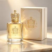 China Magnetic Crown Zamac Perfume Cap Gold Plated With Inlaid Crystal Rhinestones for sale