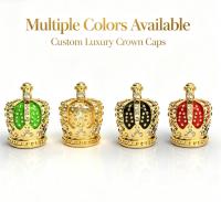 China Magnetic Crown Zamac Perfume Cap Gold Plated With Inlaid Crystal Rhinestones for sale