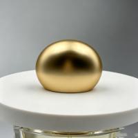 China Minimal Smooth Oval Dome Zamac Perfume Cap Electroplated Matte Gold Round Zinc Alloy Parfum Cover For Luxury Glass Perfume Bottles for sale