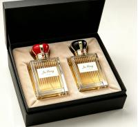 China Magnetic Crown Zamac Perfume Bottle with Spray Nozzle | Empty Square Clear Glass Fragrance Bottle for sale