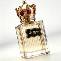 China Magnetic Crown Shape Zamac Perfume Cap with Inlaid Red Rhinestone and Customizable Design for sale
