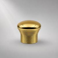 China Factory Custom Horizontal Grooved Thread Hourglass Mushroom Dome Mirror Gold Zinc Alloy Perfume Cap Model JHS027 OEM ODM Custom Engraved Logo Zamac Perfume Lid For Luxury Glass Perfume Bottle Magnetic for sale