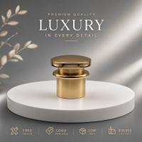 China Source Factory Custom Three Tier Stacked Round Disc Mirror Gold Zinc Alloy Perfume Cap OEM ODM Custom Engraved Logo Zamac Metal Perfume Lid For Luxury Square & Round Glass Perfume Bottles Magnetic for sale