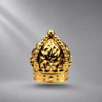China Premium Royal Embossed Floral Beaded Crown Mirror Gold Zinc Alloy Perfume Cap Solid Heavy Zamac Metal Lid For Luxury Designer Perfume Packaging Magnetic for sale