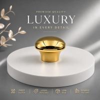 China Premium Smooth Mushroom Dome Mirror Gold Zinc Alloy Perfume Cap Solid Heavy Zamac Metal Lid For Minimalist Designer Perfume Packaging Magnetic for sale