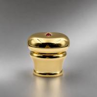 China Premium Geometric Facet Dome Multi Ring Chrome Silver Zinc Alloy Perfume Cap Solid Heavy Zamac Metal Lid For High End Designer Perfume Packaging Magnetic for sale