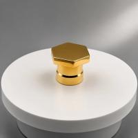 China Hot Selling Hexagon Shape Mirror Gold Zamac Perfume Cap Heavy Weight Zinc Alloy Perfume Bottle Cover Custom Mold For Cosmetic Perfume Packaging for sale