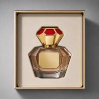 China Factory Wholesale Diamond Cut Zinc Alloy Perfume Cap Gold Plated Red Enamel Zamac Fragrance Bottle Lid Custom Logo OEM Metal Perfume Cover for sale