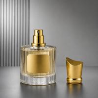 China Factory Wholesale Curved Crescent Top Zinc Alloy Perfume Cap Bright Gold Zamac Fragrance Bottle Lid Custom Logo OEM Metal Perfume Cover Magnetic Cap for sale