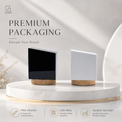 China Modern Geometric Tilt Square Zamac Perfume Cap Solid Gloss Color Woven Gold Base Heavy Metal Perfume Cap For Gift Perfume Set Magnetic Cap for sale
