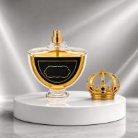 China Crown Shape Zamac Perfume Cap with Inlaid Red Rhinestone | Zinc Alloy Custom Fragrance Bottle Lid for sale