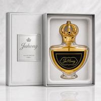 China Crown Shape Zamac Perfume Cap with Inlaid Red Rhinestone | Zinc Alloy Custom Fragrance Bottle Lid for sale