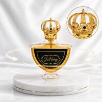 China Crown Shape Zamac Perfume Cap with Inlaid Red Rhinestone | Zinc Alloy Custom Fragrance Bottle Lid for sale