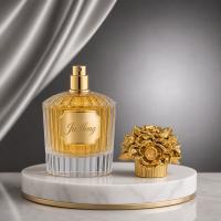 China 3D Rose Flower Zamac Perfume Cap | Gold Plated Zinc Alloy Fragrance Bottle Lid for sale
