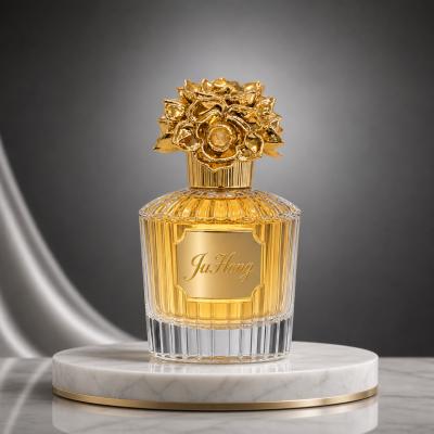 China 3D Rose Flower Zamac Perfume Cap | Gold Plated Zinc Alloy Fragrance Bottle Lid for sale