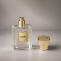 China Factory Custom Zinc Alloy Perfume Cap Bright Gold Plating Double Layer Cylinder Embossed Texture Metal Perfume Lid Support Custom Embossed Logo Magnetic for sale