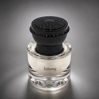 China Source Factory Custom Embossed Zinc Alloy Perfume Cap Black Gloss Relief Floral Metal Perfume Lid Low MOQ Custom Logo Printing Service for sale