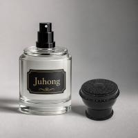 China Source Factory Custom Embossed Zinc Alloy Perfume Cap Black Gloss Relief Floral Metal Perfume Lid Low MOQ Custom Logo Printing Service for sale