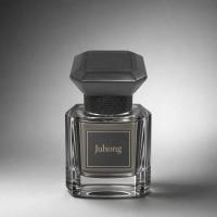 China Zinc Alloy Black Octagon Perfume Cap Custom Silk Screen Logo Knurled Metal Perfume Bottle Lid For Luxury Fragrance Bottles for sale