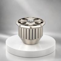 China Luxury Ribbed Zamac Zinc Alloy Perfume Bottle Cap Custom Logo Metal Perfume Lid for sale