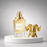 China Luxury 3D Ram Head Sculpture Zamak Perfume Cap with Custom Engraved Logo and Ancient Gold Plating for sale