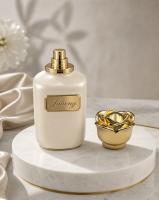 China Sculptured Golden Rose Shape Metal Perfume Cap Electroplating Zamac Perfume Bottle Top Custom High-end Perfume Packaging Accessory Magnetic for sale