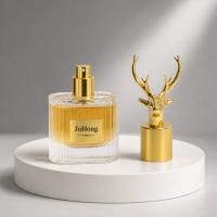 China Luxury 3D Deer Head Zamac Perfume Cap with Custom Logo Engraving and Electroplated Gold Finish for sale