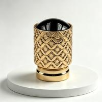 China Luxury Embossed Zamac FEA15 Perfume Cap with Black Resin Top for sale