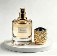 China Luxury Embossed Zamac FEA15 Perfume Cap with Black Resin Top for sale