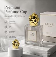China Luxury Lotus Bud Zinc Alloy Perfume Cap Electroplated Gold Zamac Fragrance Bottle Lid Custom Logo Metal Perfume Cover OEM Packaging Magnetic for sale