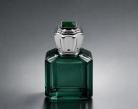 China Luxury Wavy Zinc Alloy Perfume Cap Inlaid Emerald Gem Custom Zamac Fragrance Bottle Lid OEM Logo Electroplated Metal Perfume Cover Magnetic for sale