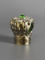 China Luxury Crown Zinc Alloy Perfume Cap Gold Plated Zamac Bottle Lid Embedded Red Rhinestone Royal Shape Metal Perfume Cover Custom OEM Logo Packaging Magnetic for sale