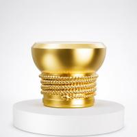 China Vintage Rope‑Textured Zamac FEA15 Perfume Cap, Matte Gold Zinc Alloy Decorative Bottle Top for sale