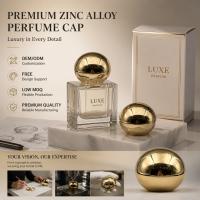 China Mirror Gold Metal Ball Perfume Cap Zinc Alloy Spherical Lid Luxury Cosmetic Accessory Custom Logo For Perfume Glass Bottle Magnetic for sale