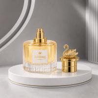 China Exquisite Swan Sculpted Zamac FEA15 Perfume Cap, Gold‑Plated Zinc Alloy Decorative Bottle Top for sale