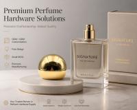 China Zinc Alloy Half‑Sphere Perfume Cap Mirror Bright Gold Plated Ball Shape Cosmetic Bottle Lid Custom Logo OEM For Perfume Glass Bottle Magnetic for sale