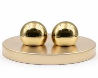 China Zinc Alloy Half‑Sphere Perfume Cap Mirror Bright Gold Plated Ball Shape Cosmetic Bottle Lid Custom Logo OEM For Perfume Glass Bottle Magnetic for sale
