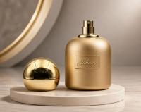 China Zinc Alloy Half‑Sphere Perfume Cap Mirror Bright Gold Plated Ball Shape Cosmetic Bottle Lid Custom Logo OEM For Perfume Glass Bottle Magnetic for sale