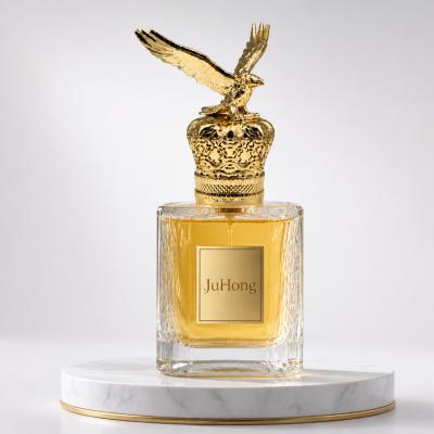 China Ornate Eagle‑on‑Crown Zamac FEA15 Perfume Cap, Gold‑Plated Zinc Alloy Decorative Bottle Top for sale