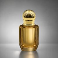 China Zinc Alloy Vertical Ribbed Sphere Perfume Cap Mirror Gold Plated Striped Ball Shape Cosmetic Bottle Lid Custom Logo OEM For Glass Perfume Bottle Magnetic for sale