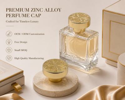 China Luxury Embossed Arabic Geometric Decorative Perfume Cap Zinc Alloy Round Metal Lid Custom Logo For Fragrance Glass Bottle Magnetic for sale